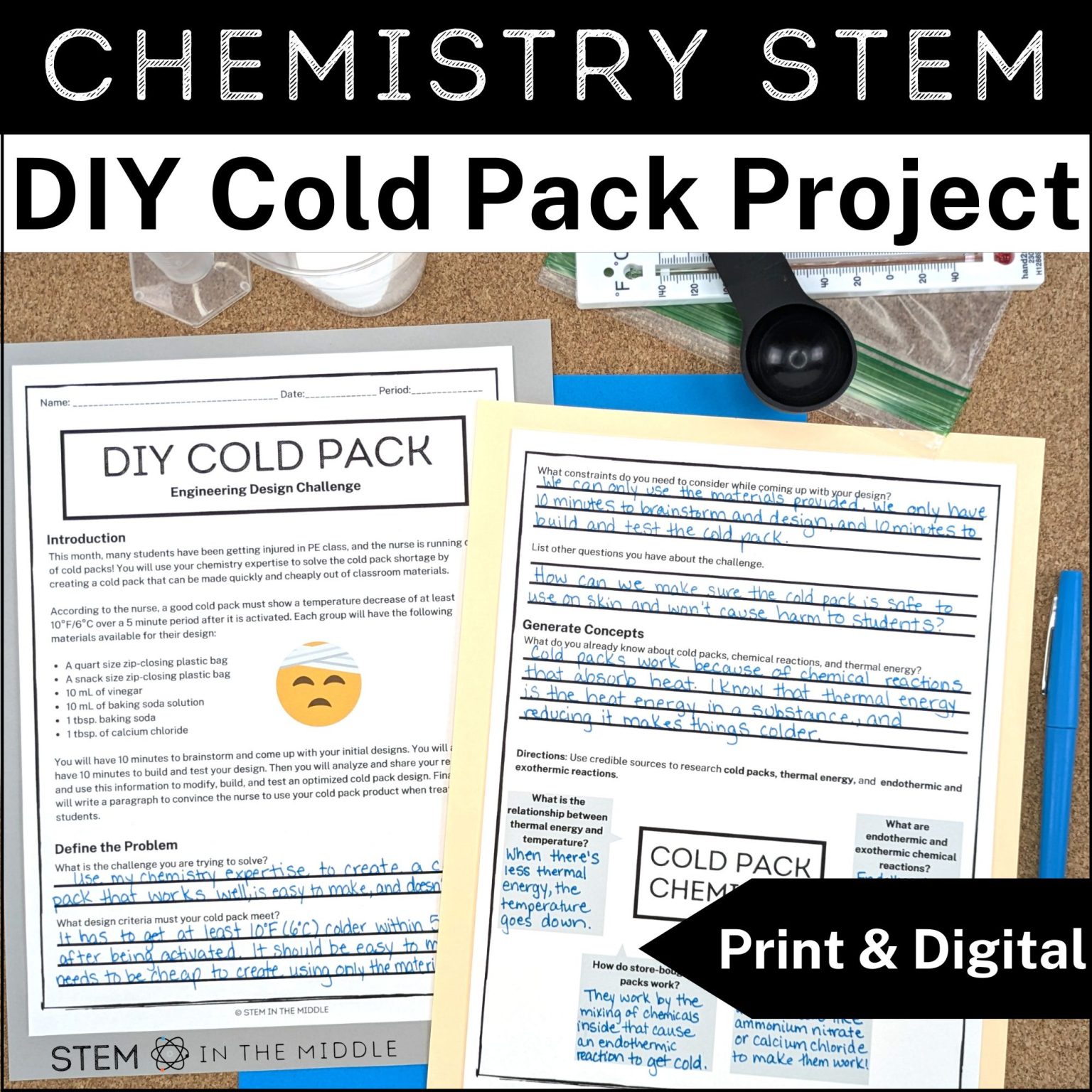 Chemistry for Middle Schoolers: DIY Cold Pack STEM Challenge - STEM in ...